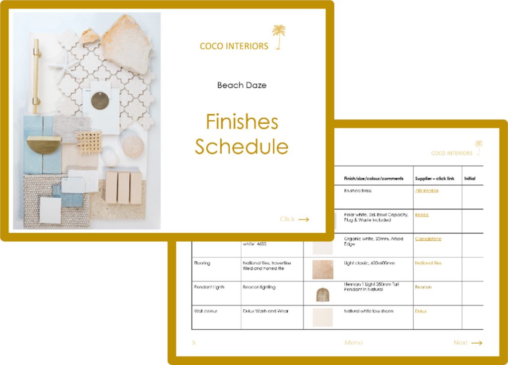 Professional Finish Schedules - Home Build Brokers