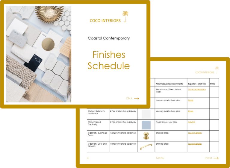 Professional Finish Schedules - Home Build Brokers