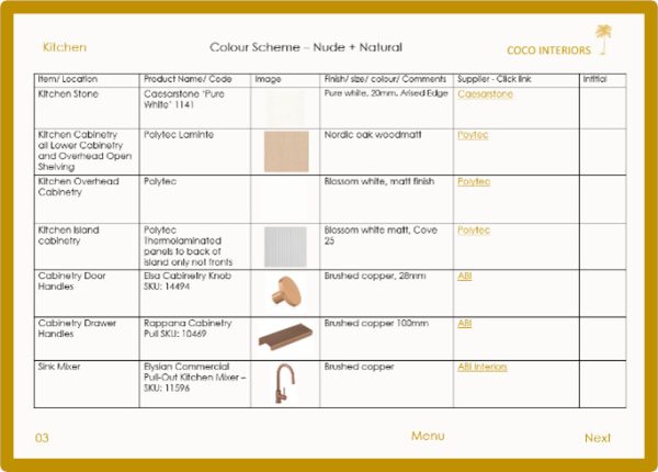 Professional Finish Schedules - Home Build Brokers
