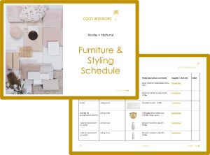 Professional Furniture Schedules - Home Build Brokers