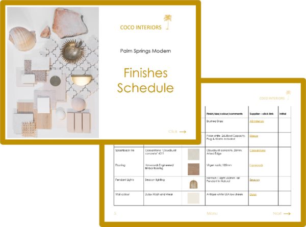 Professional Finish Schedules - Home Build Brokers